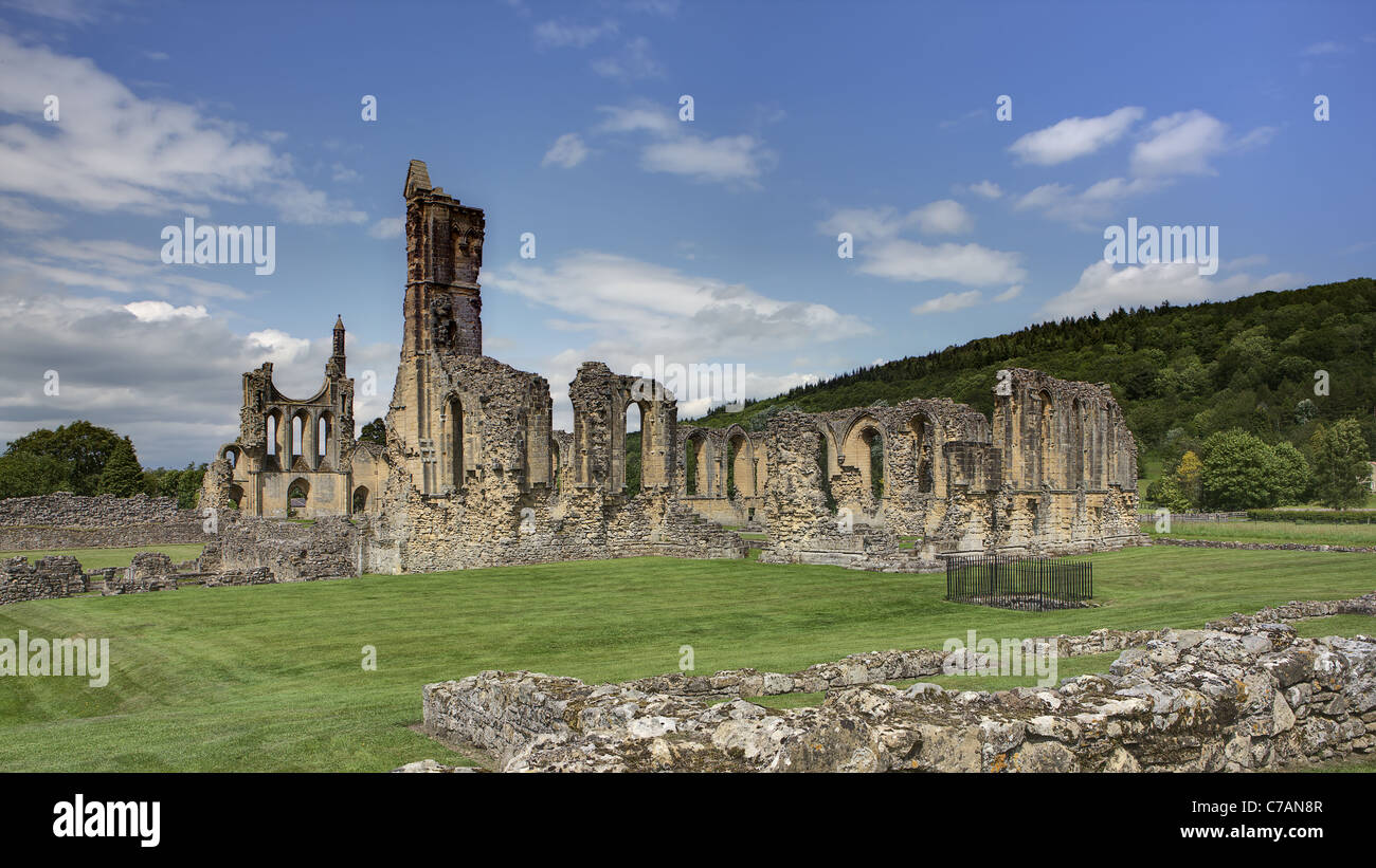 Byland Abbey Church West Front Showing Great Wheel Rose Window North ...