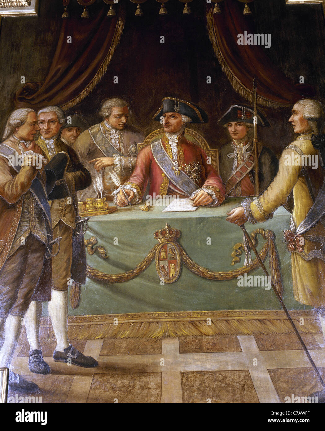 Charles III (1716-1788). King of Spain lowers the tax of foreigners to ...