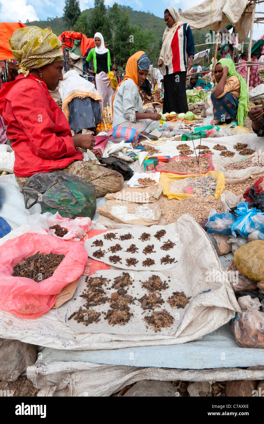 Local produce for sale at Sulula market near Dessie in Northern ...