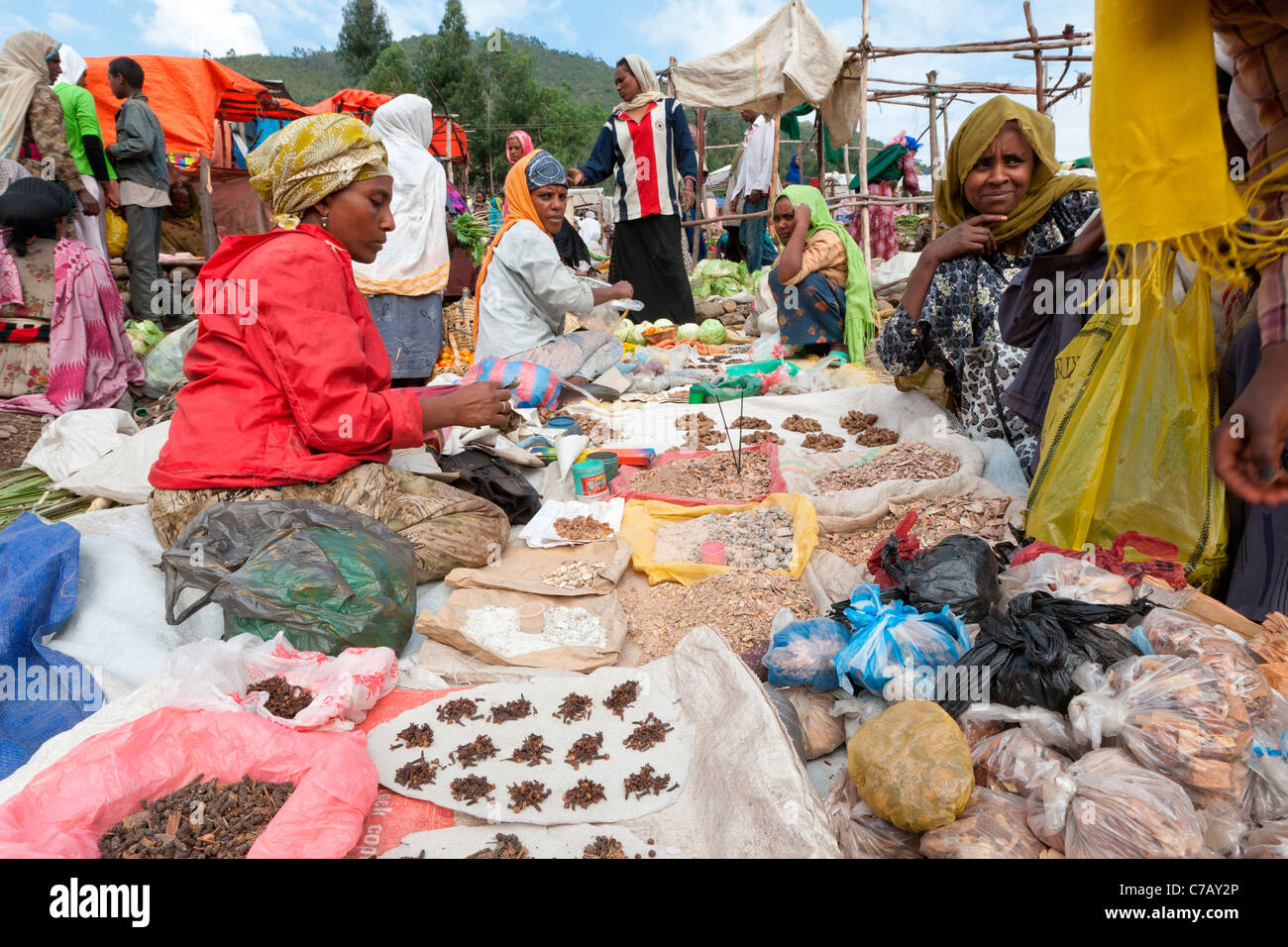 Local produce for sale at Sulula market near Dessie in Northern ...