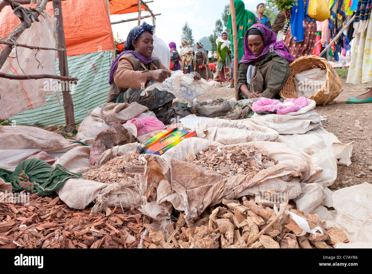 Local produce for sale at Sulula market near Dessie in Northern ...