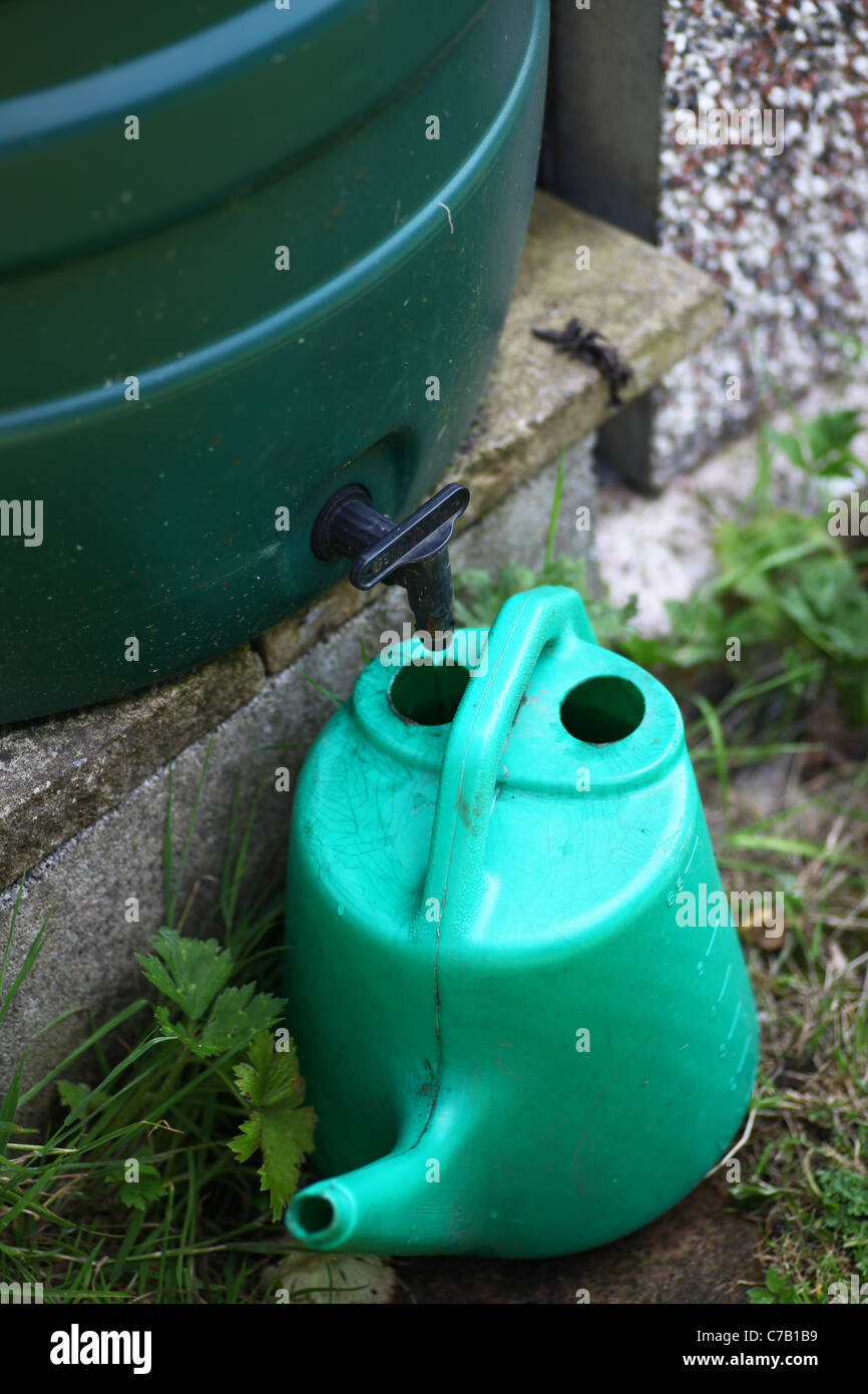 Water from a water butt filling a watering can Stock Photo - Alamy