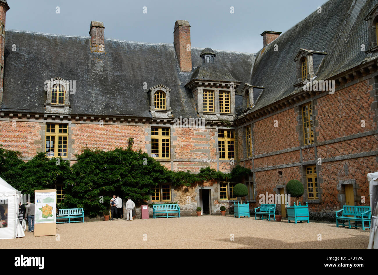 Medieval castel of Carrouges, fourteenth-century (Orne, Normandy ...