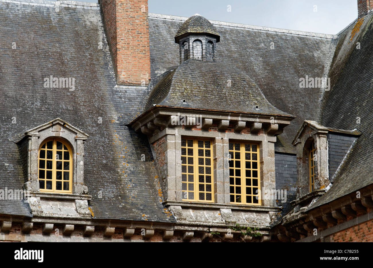 Medieval castel of Carrouges, fourteenth-century (Orne, Normandy ...