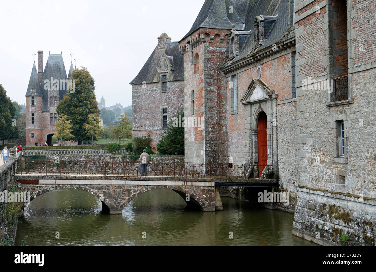 Medieval castel of Carrouges, fourteenth-century (Orne, Normandy ...