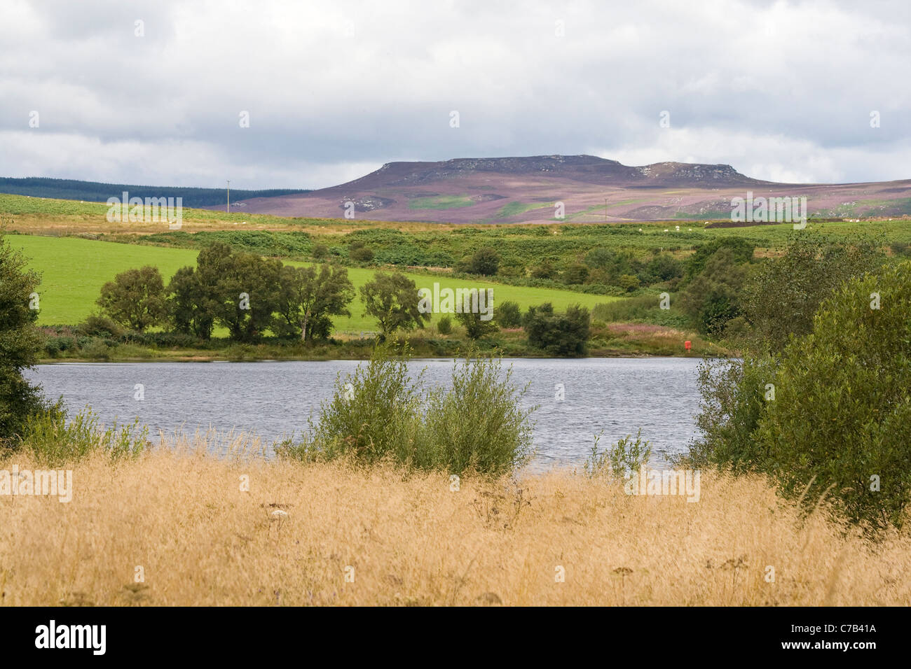 Fontburn Reservoir & Simonside hills Northumberland Stock Photo - Alamy