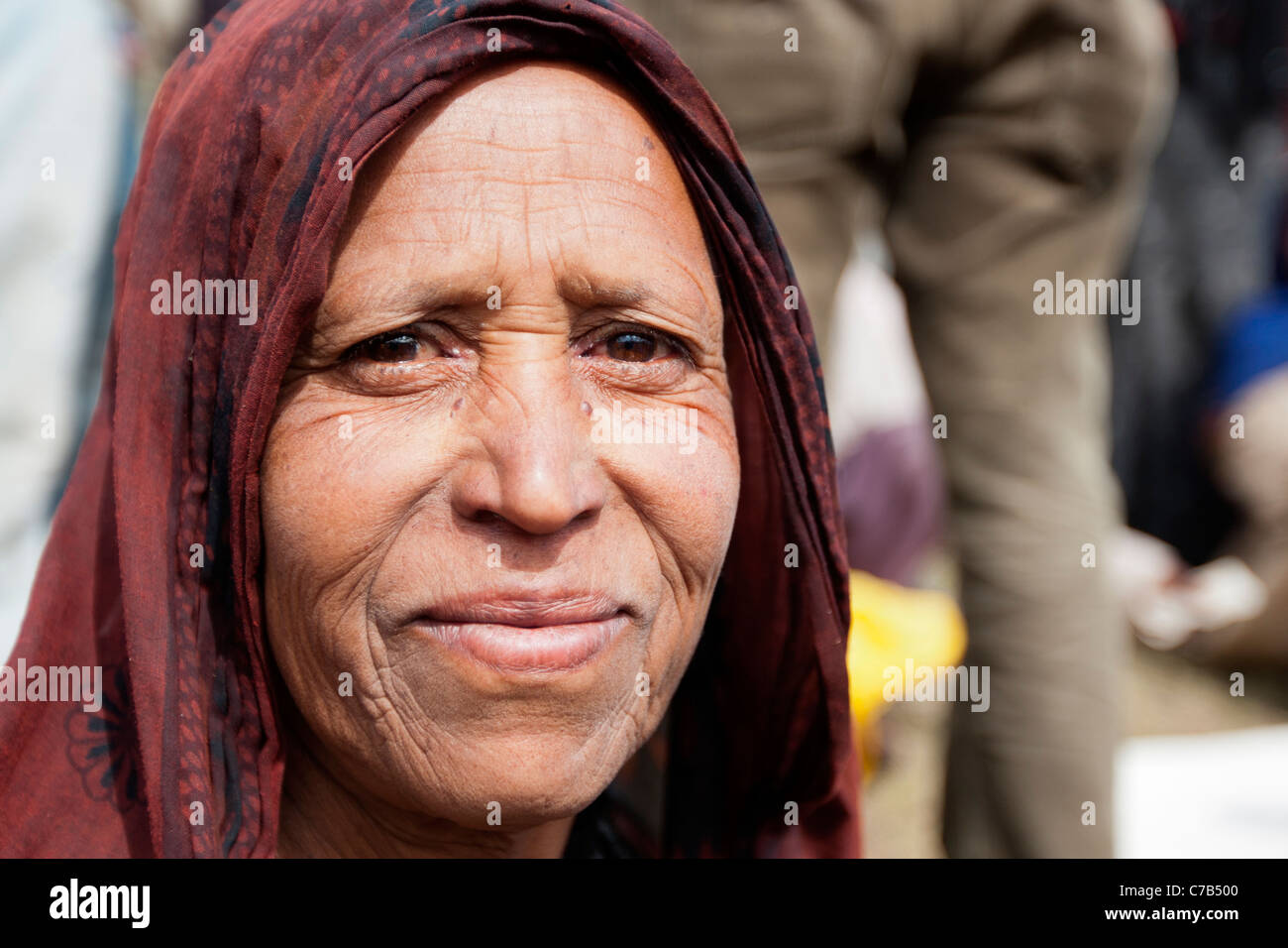 Portrait of a local lady at Sulula market near Dessie in Northern ...