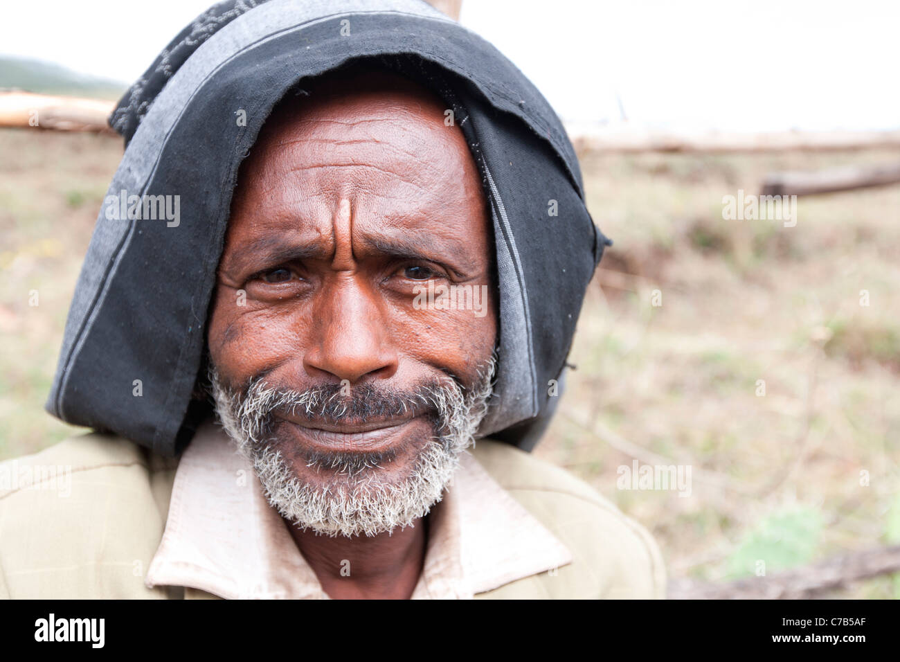 Portrait of a local man at Sulula market near Dessie in Northern ...
