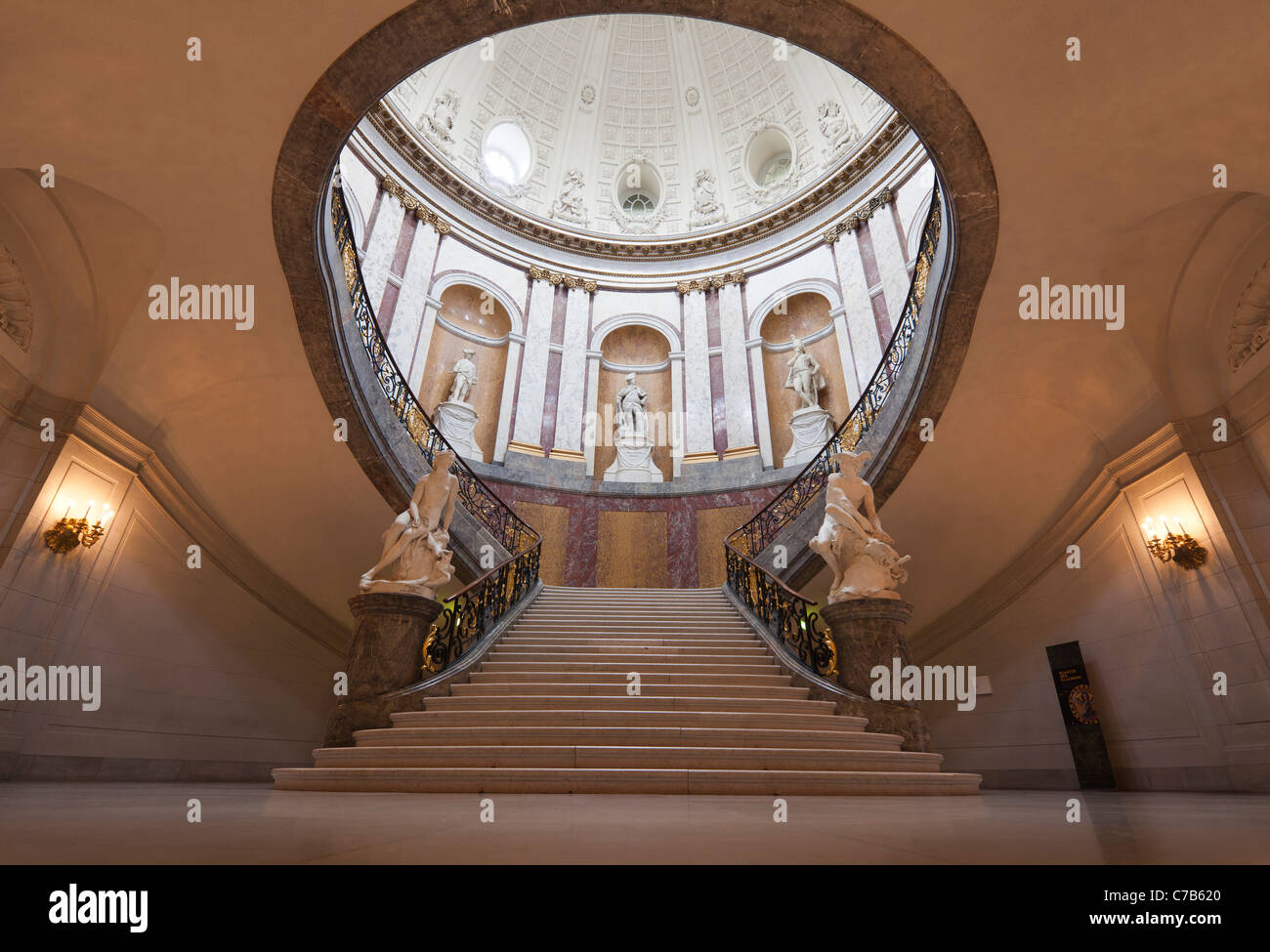 dome over staircase, interior of Bode Museum, Museum Island, Berlin ...