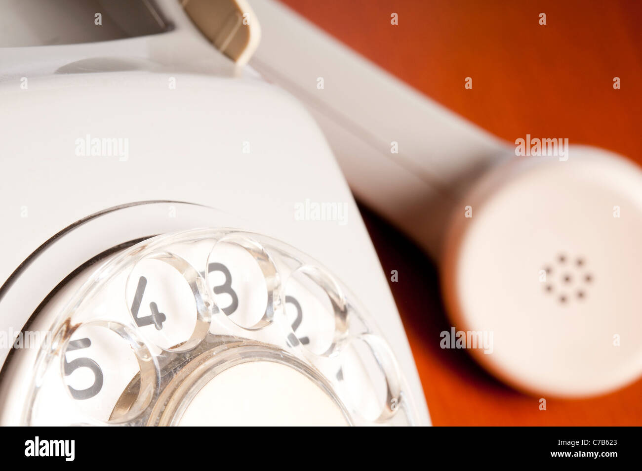 detail of a retro rotary dial telephone Stock Photo - Alamy
