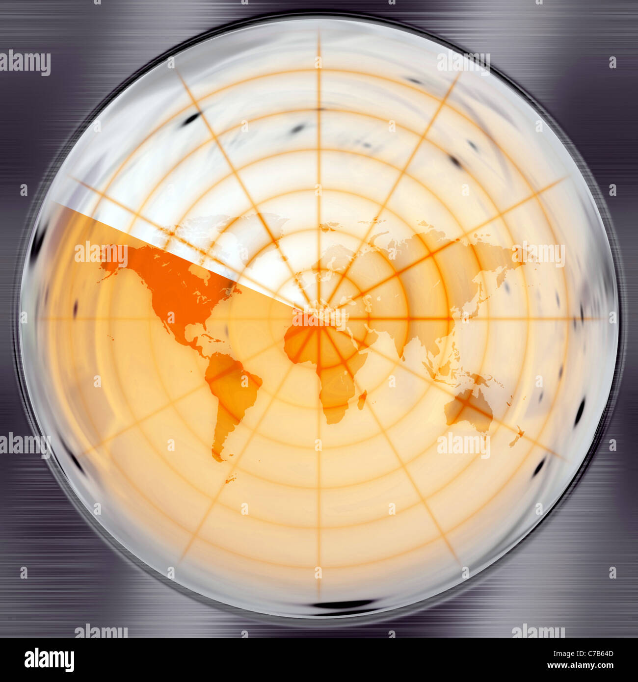 The world map in a radar screen - blips can be added easily anywhere ...