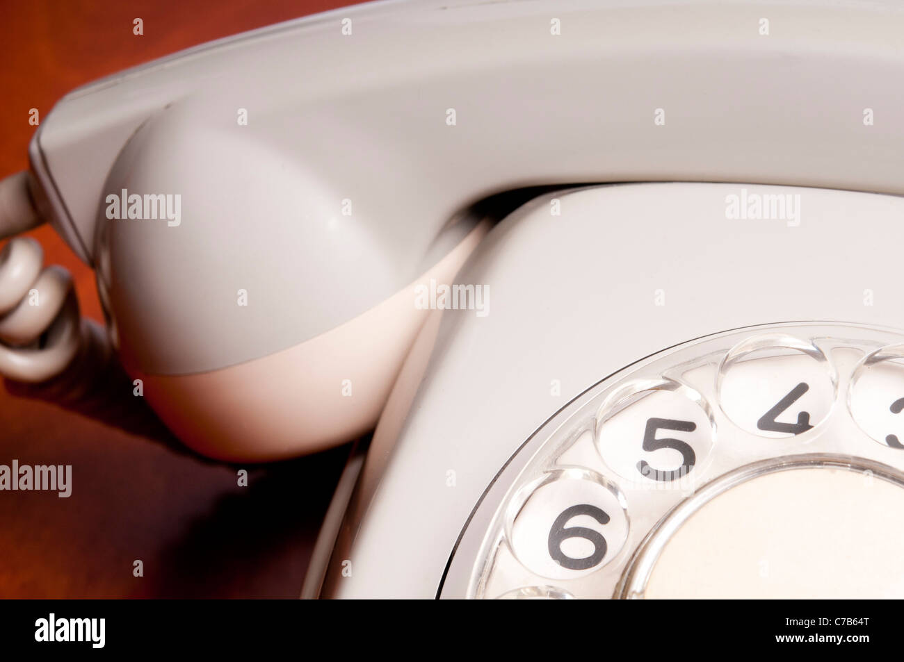 detail of a retro rotary dial telephone Stock Photo - Alamy