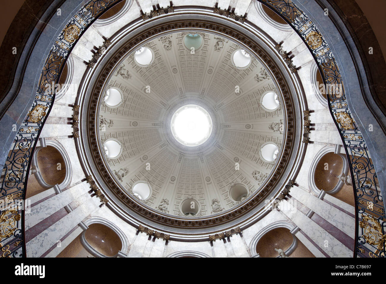 dome over staircase, interior of Bode Museum, Museum Island, Berlin ...
