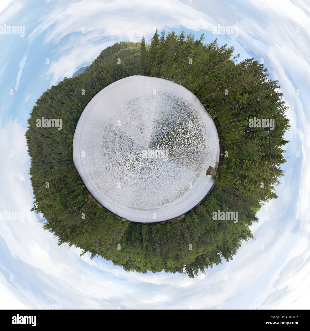 A 360 degree panoramic view of the lower Saranac Lake area located in ...