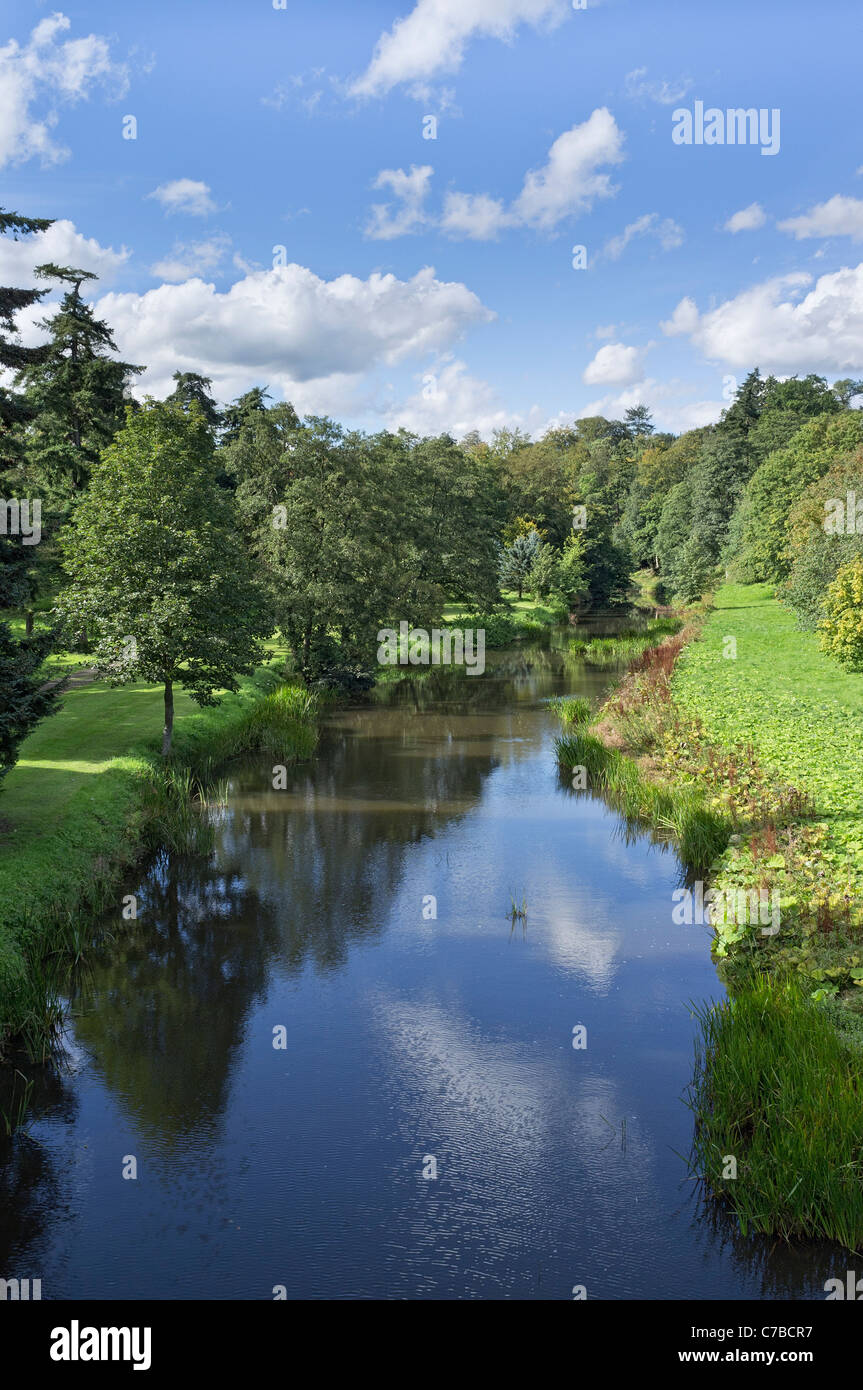 River Aln viewed from the Lion Bridge in Alnwick,Northumberland Stock ...