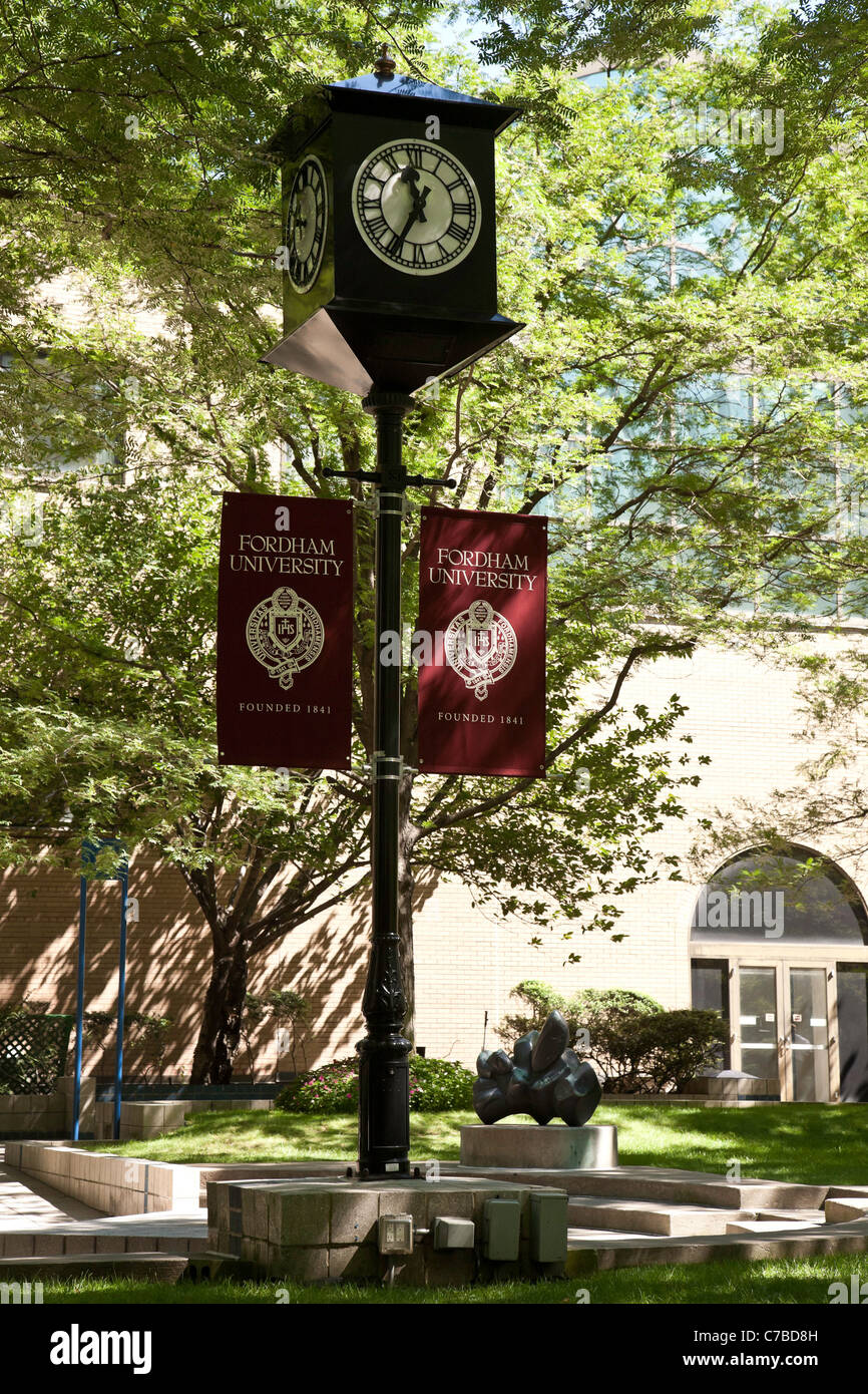 "Clock and Banners, Robert Moses Plaza, Fordham University Lincoln ...
