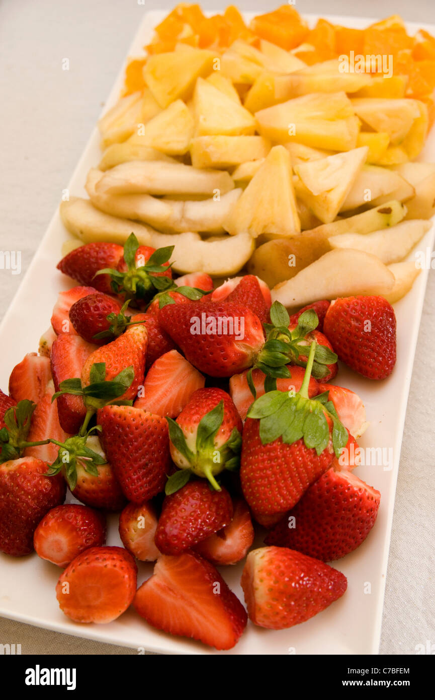 fruit plate healthy food Stock Photo - Alamy