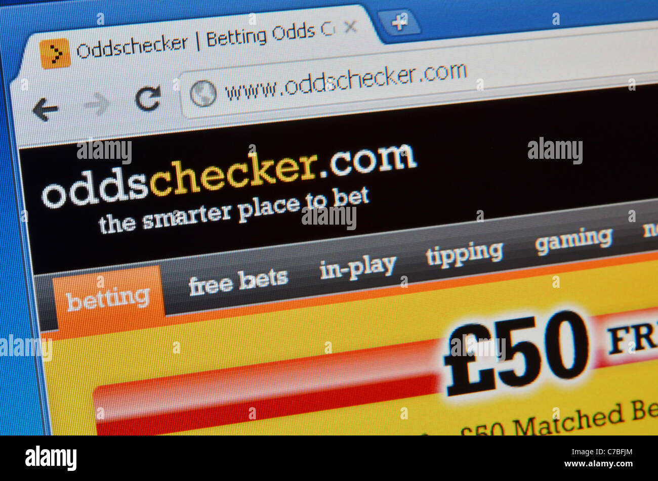 Oddschecker website screenshot Stock Photo - Alamy