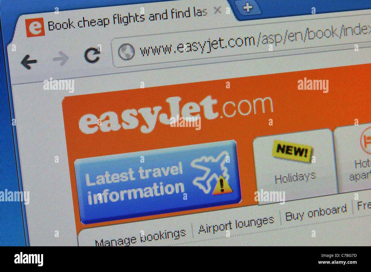Easyjet website screenshot Stock Photo - Alamy