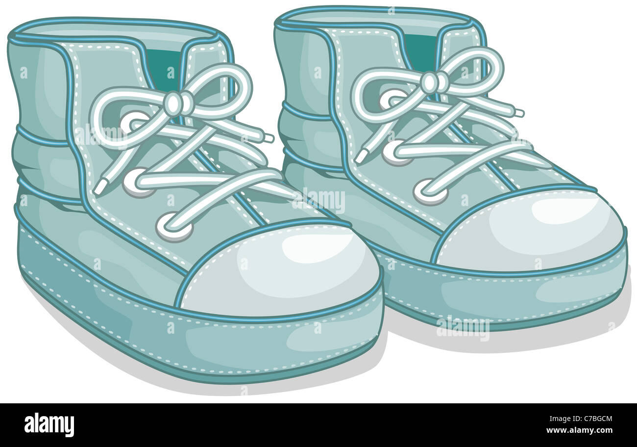 Illustration pair baby shoes hi-res stock photography and images - Alamy
