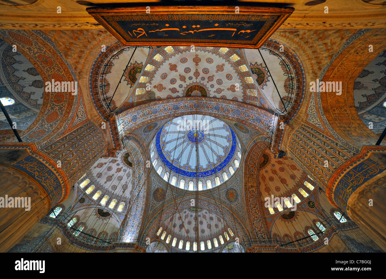 Vault inside of the Blue Mosque, Istanbul, Turkey, Europe Stock Photo ...