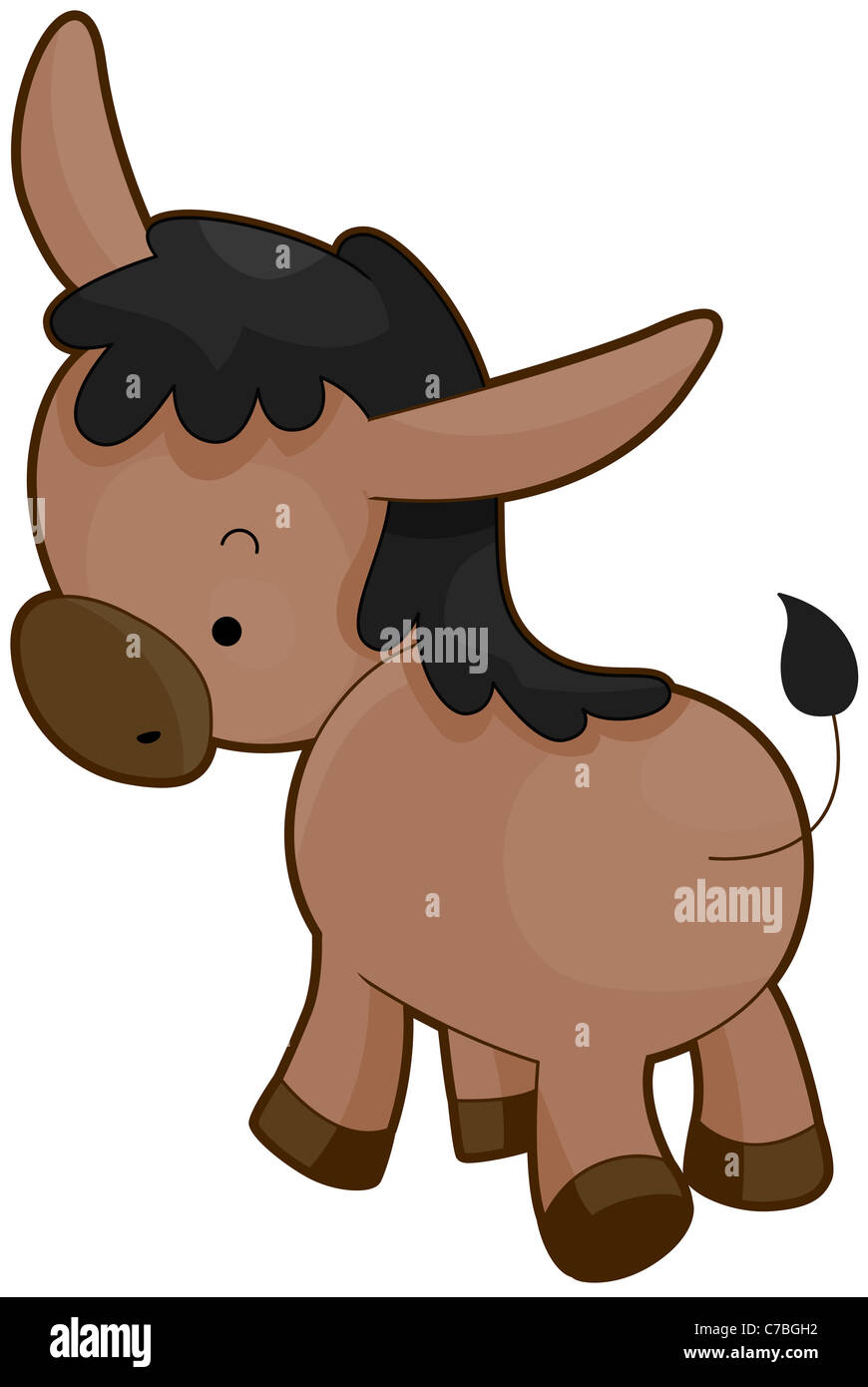 Illustration of a Donkey with its Back Turned Stock Photo - Alamy