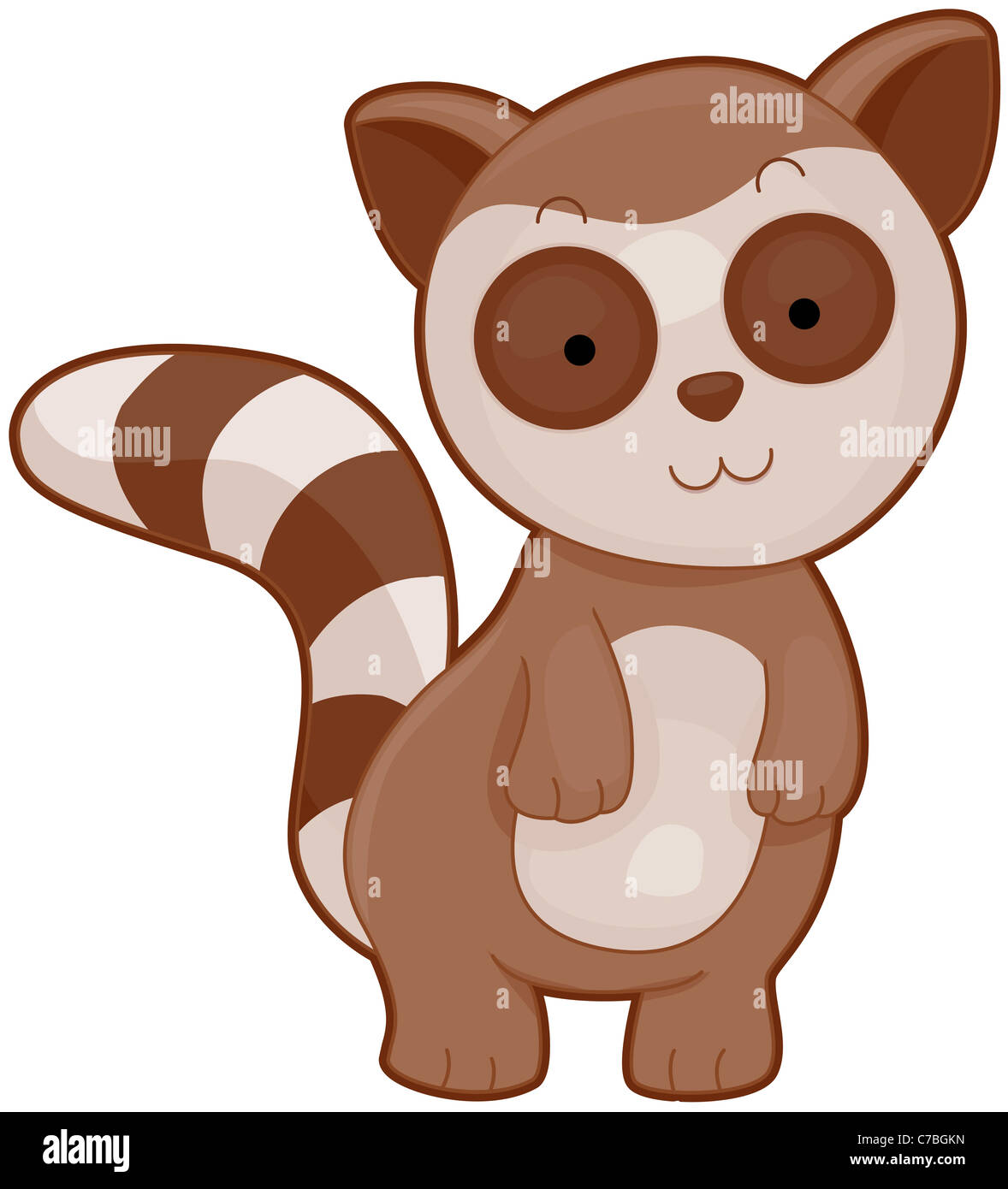 Illustration of A Cute Lemur Smiling Happily Stock Photo - Alamy