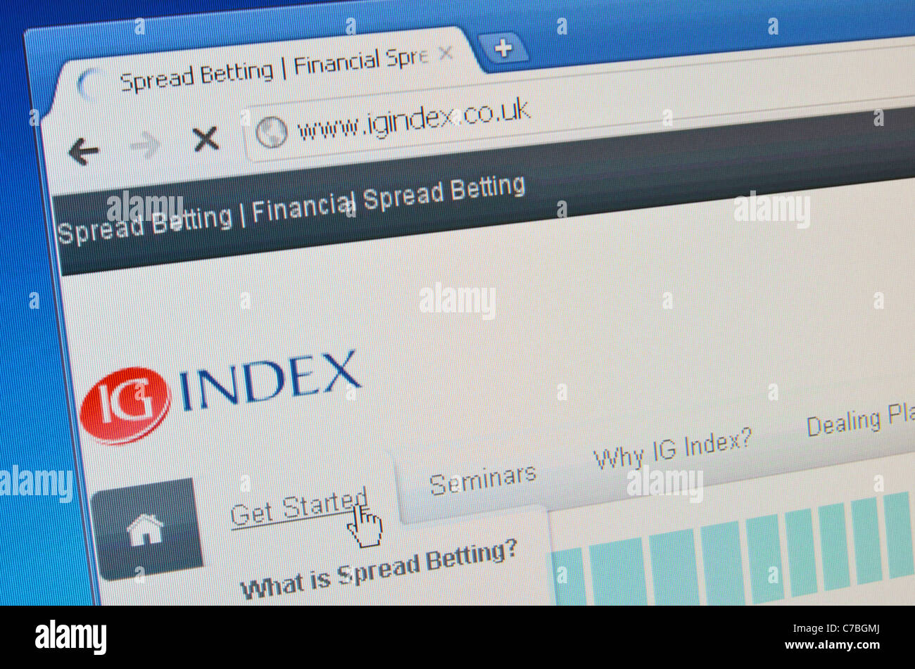 IG Index website screenshot Stock Photo - Alamy