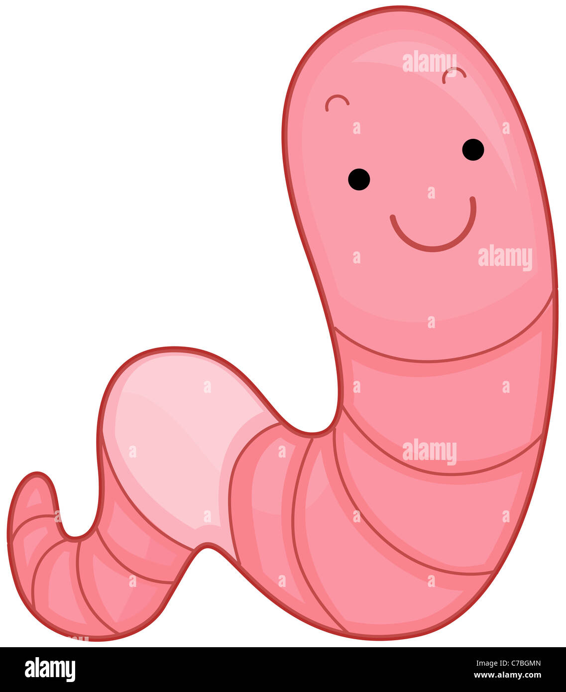 Illustration of a Colorful Earthworm Smiling Happily Stock Photo - Alamy