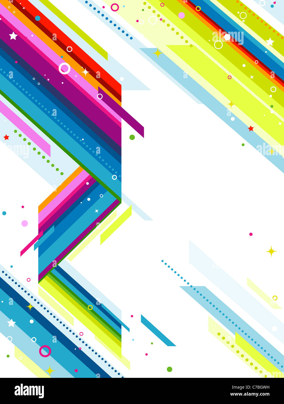 Illustration of Rainbow Colored Diagonal Lines Against White Background ...