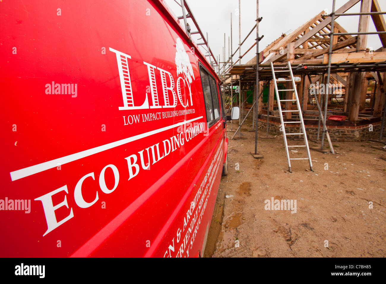 A green build house being constructed by the Low Impact Building ...