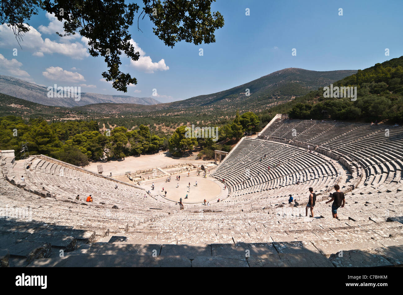 The Classical Greek theatre at Ancient Epidaurus, Argolid, Peloponnese ...