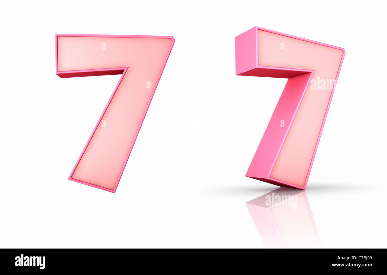 3d pink number seven, isolated on white background, 7 Stock Photo - Alamy