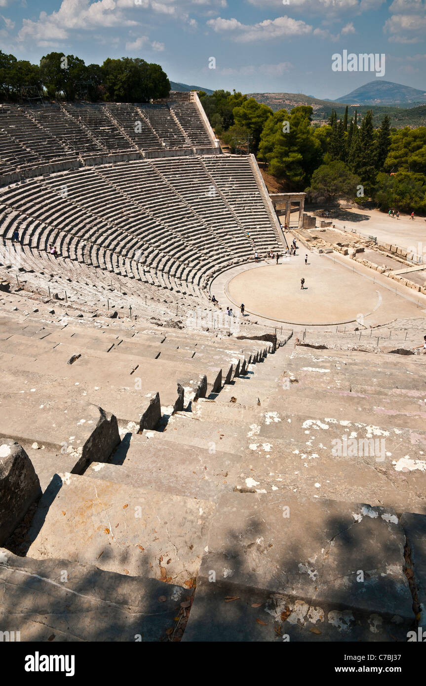 The Classical Greek theatre at Ancient Epidaurus, Argolid, Peloponnese ...