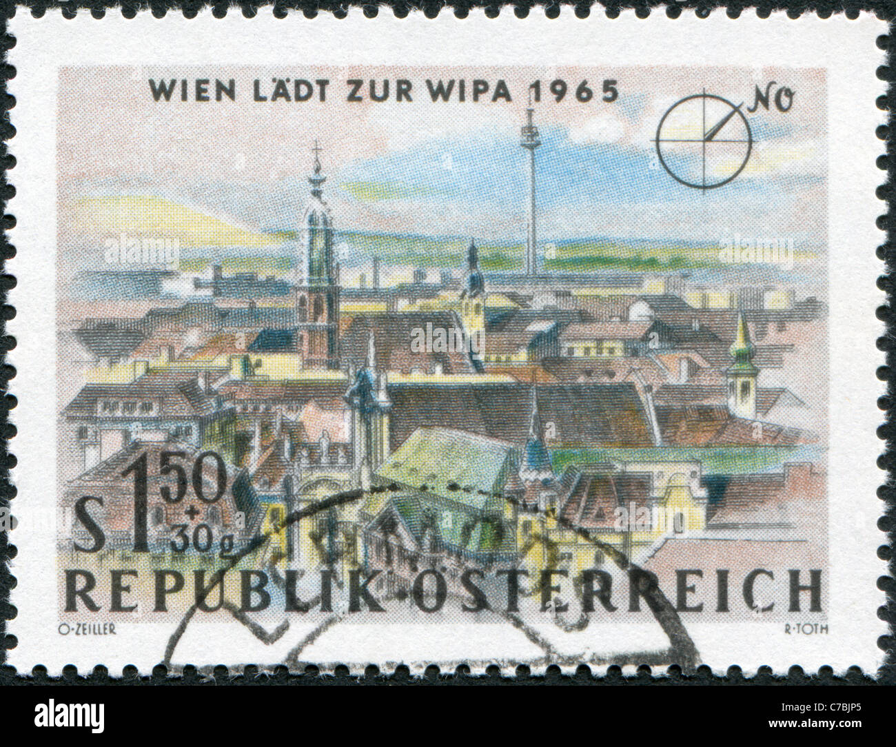 A stamp printed in Austria, is dedicated to the Vienna International ...