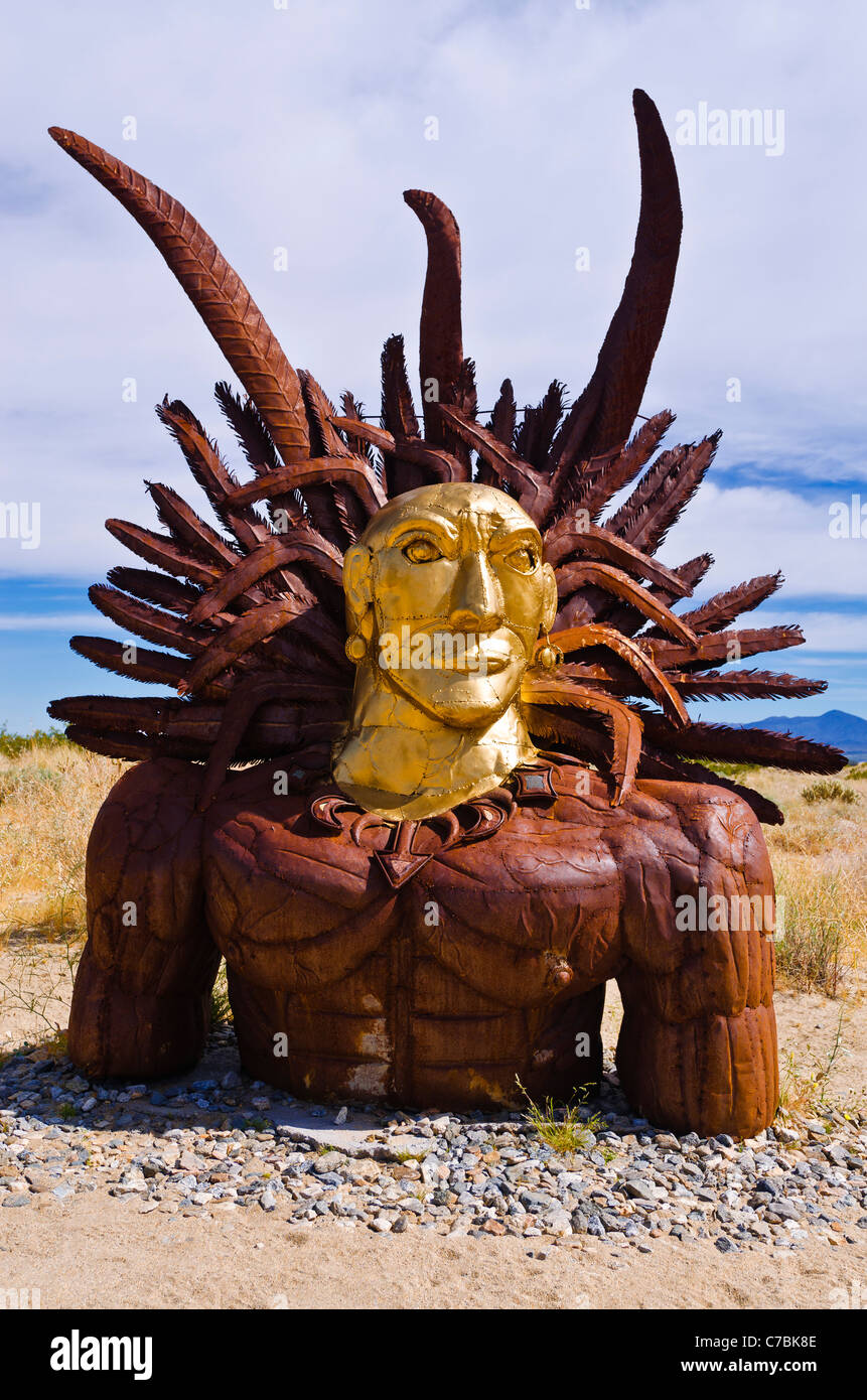 Metal indian head sculpture by Ricardo Breceda at Galleta Meadows ...