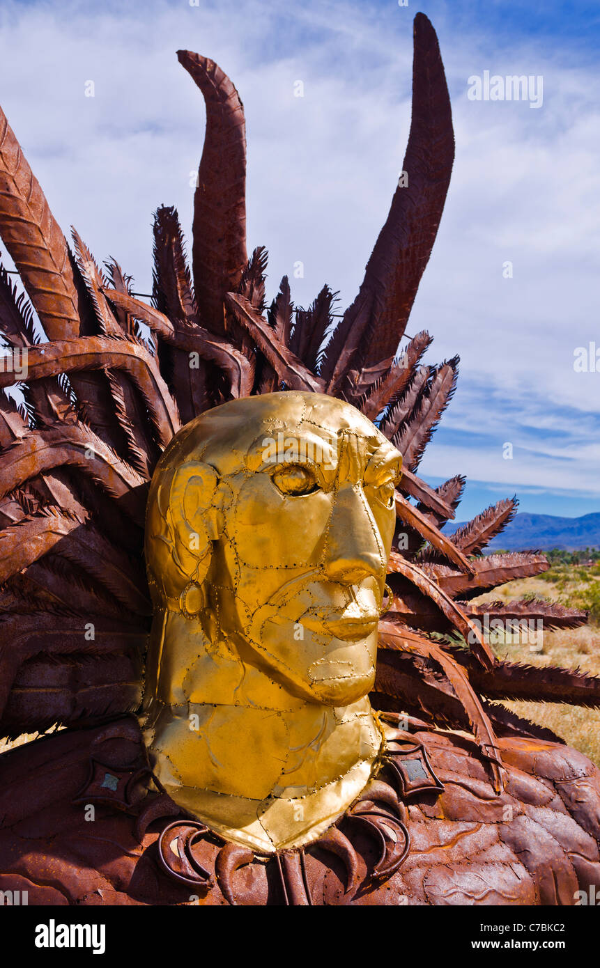Metal indian head sculpture by Ricardo Breceda at Galleta Meadows ...