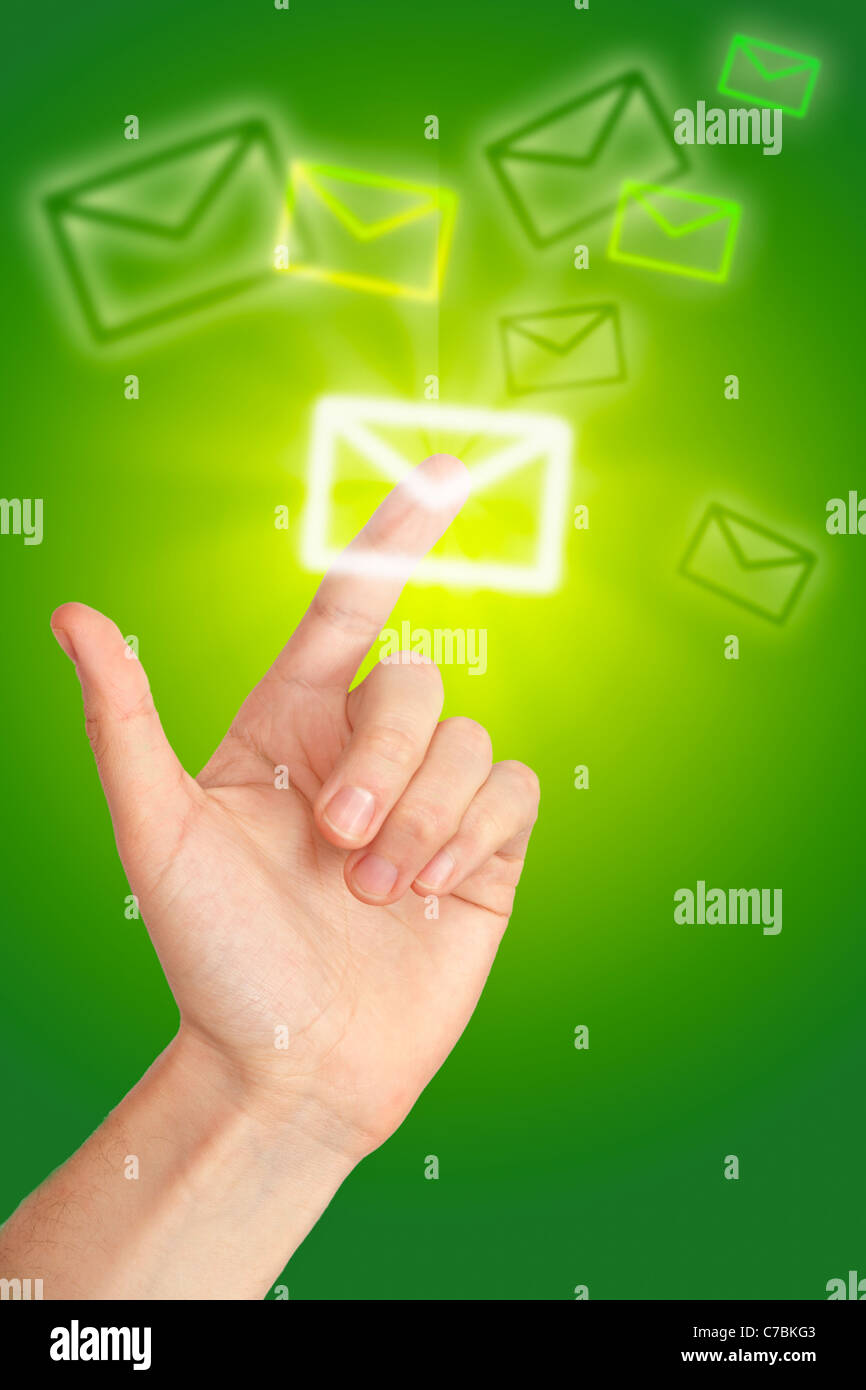 arm press the digital button (icon of letter Stock Photo - Alamy