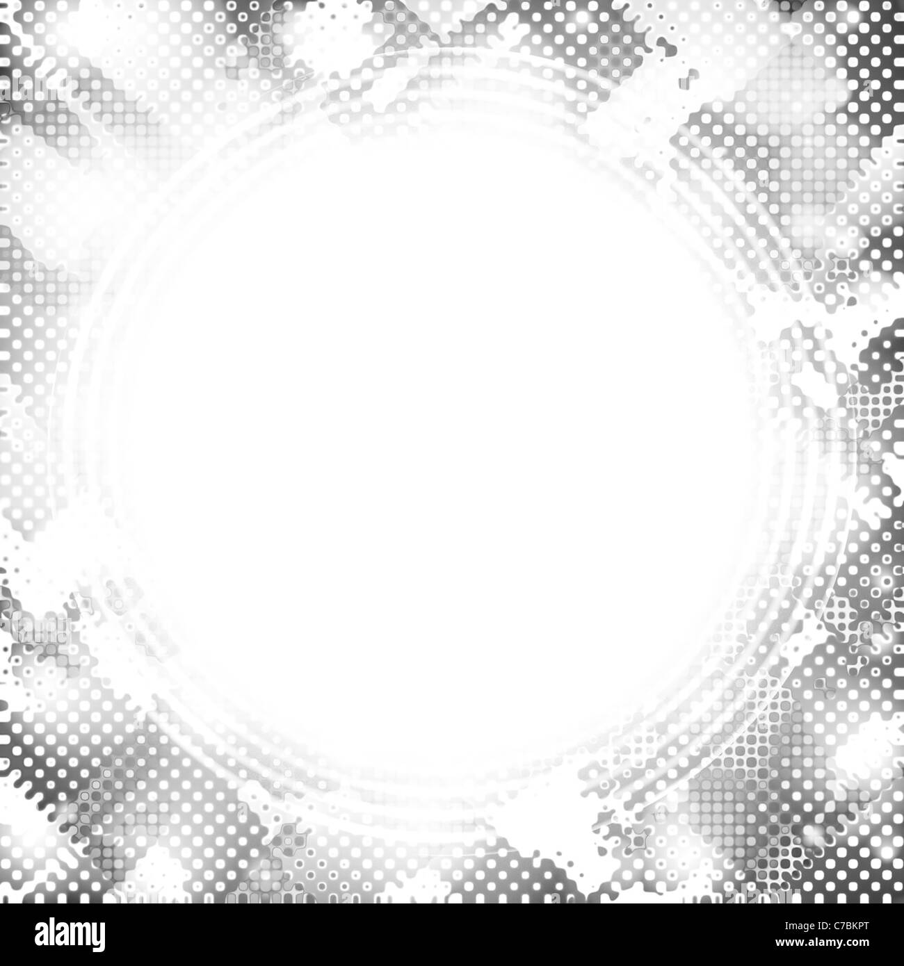 A funky frame with halftone dots and circles Stock Photo - Alamy