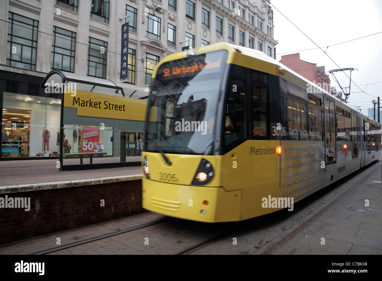 Tram stop in manchester hi-res stock photography and images - Alamy