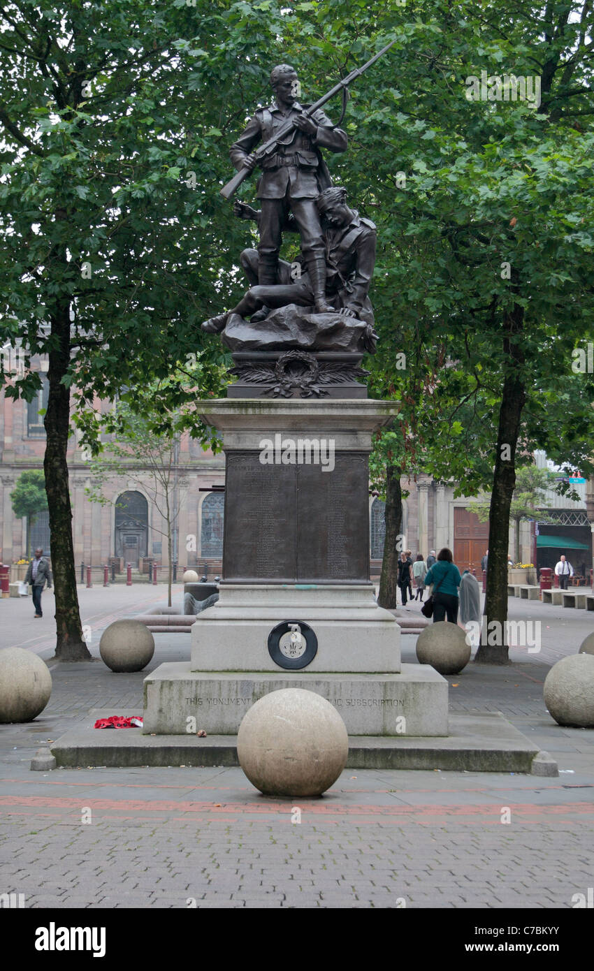 The Boer War memorial in St Ann's Square, Manchester city centre, UK ...