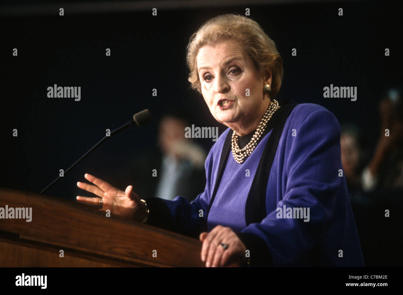 US Secretary of State Madeleine Albright during her first press ...