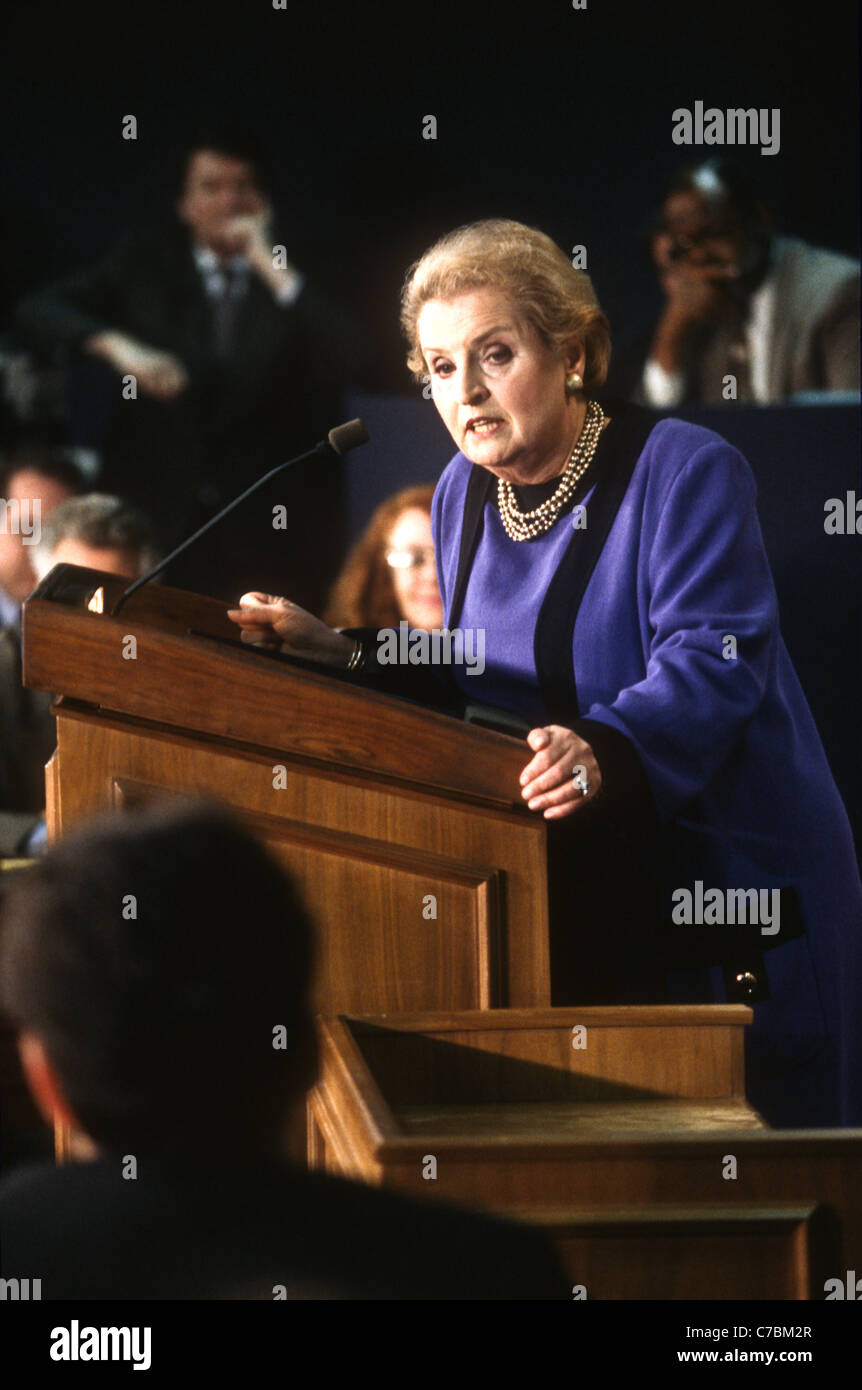US Secretary of State Madeleine Albright during her first press ...