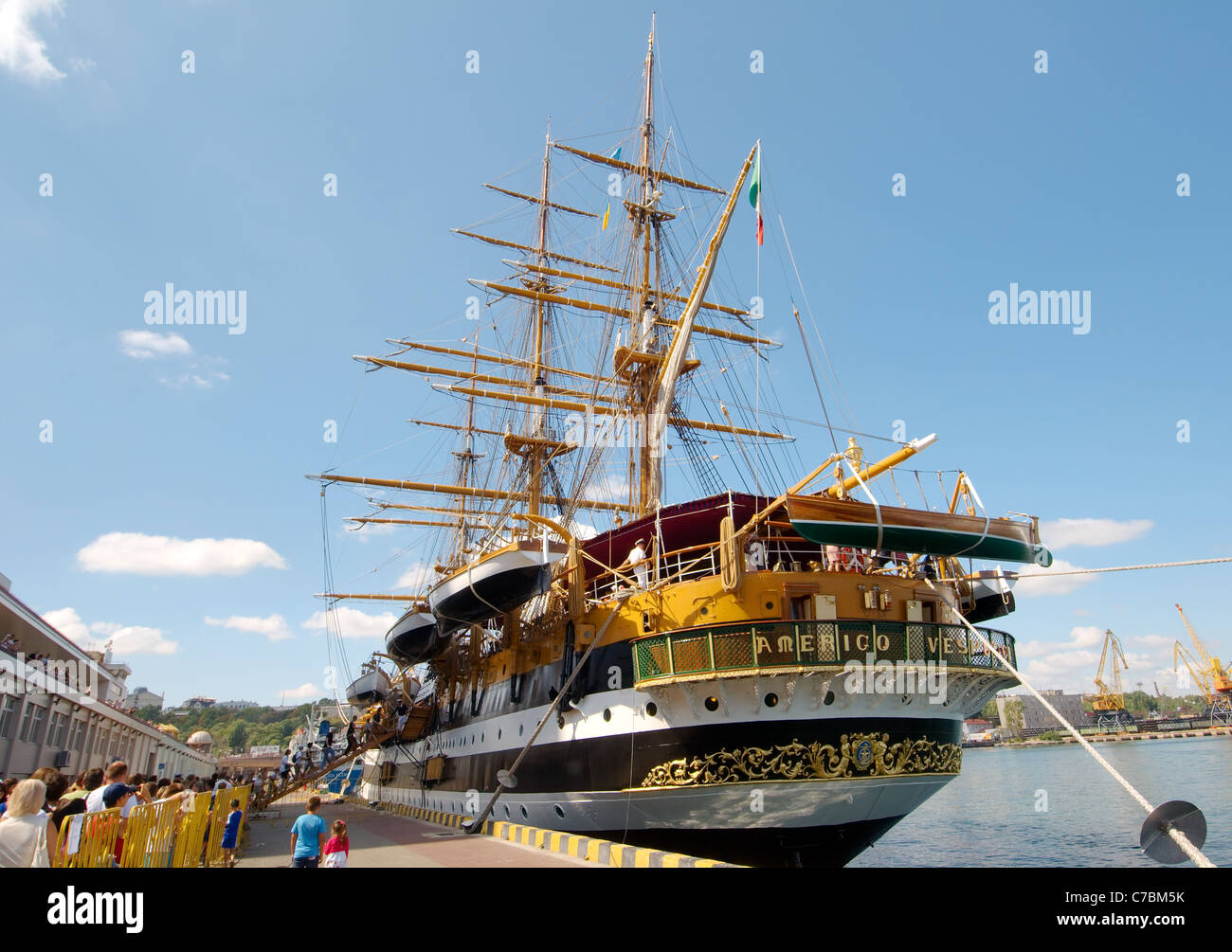 The Italian sailing vessel Amerigo Vespucci, port of Odessa, Ukraine ...