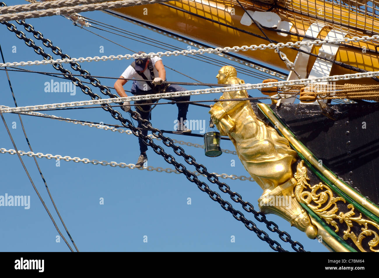 The Italian sailing vessel Amerigo Vespucci, port of Odessa, Ukraine ...