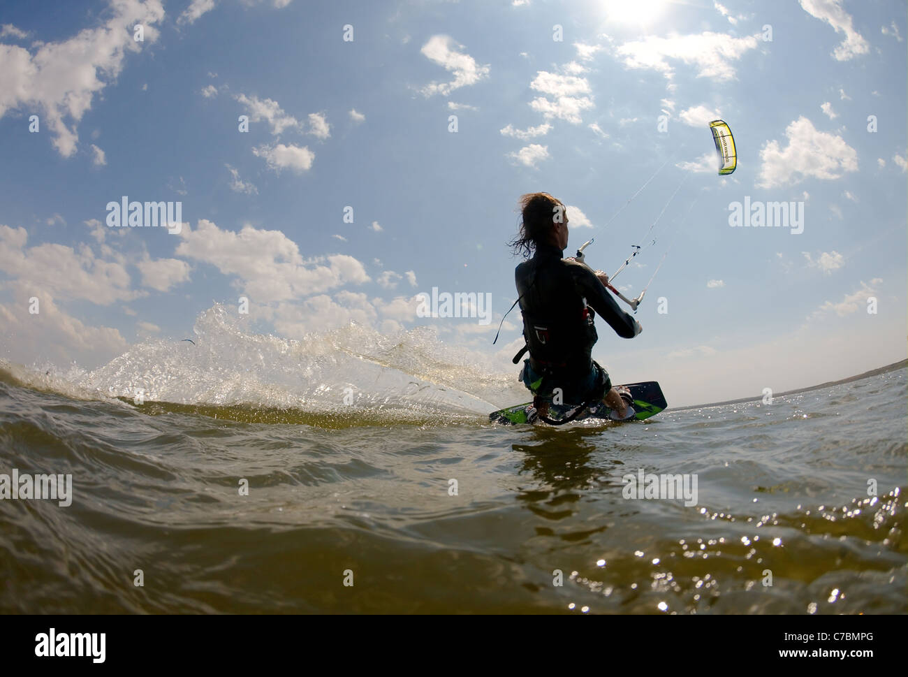 Kite surfer in Black sea, Ukraine Stock Photo - Alamy