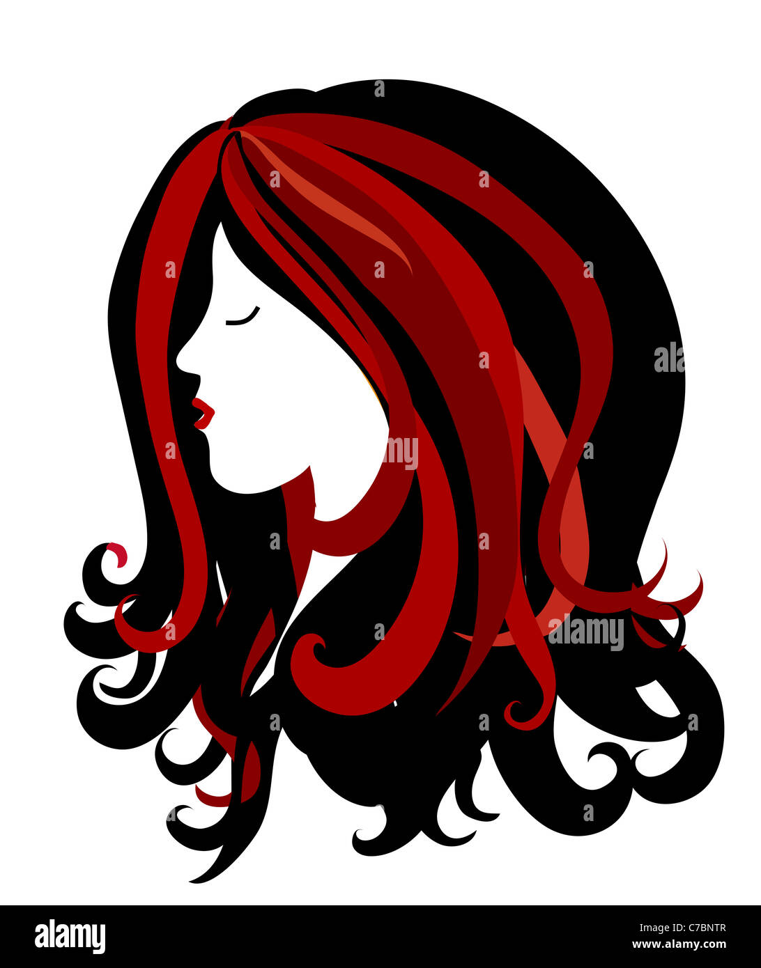 long hair head Stock Photo - Alamy