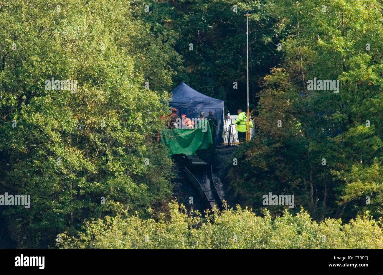 Gleision Colliery miners rescue operation near Cilybebyll, Pontardawe ...