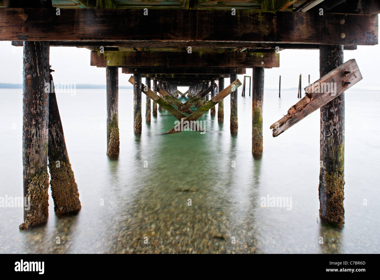 Under pier at Kayak Point County Park, Snohomish County, Washington ...