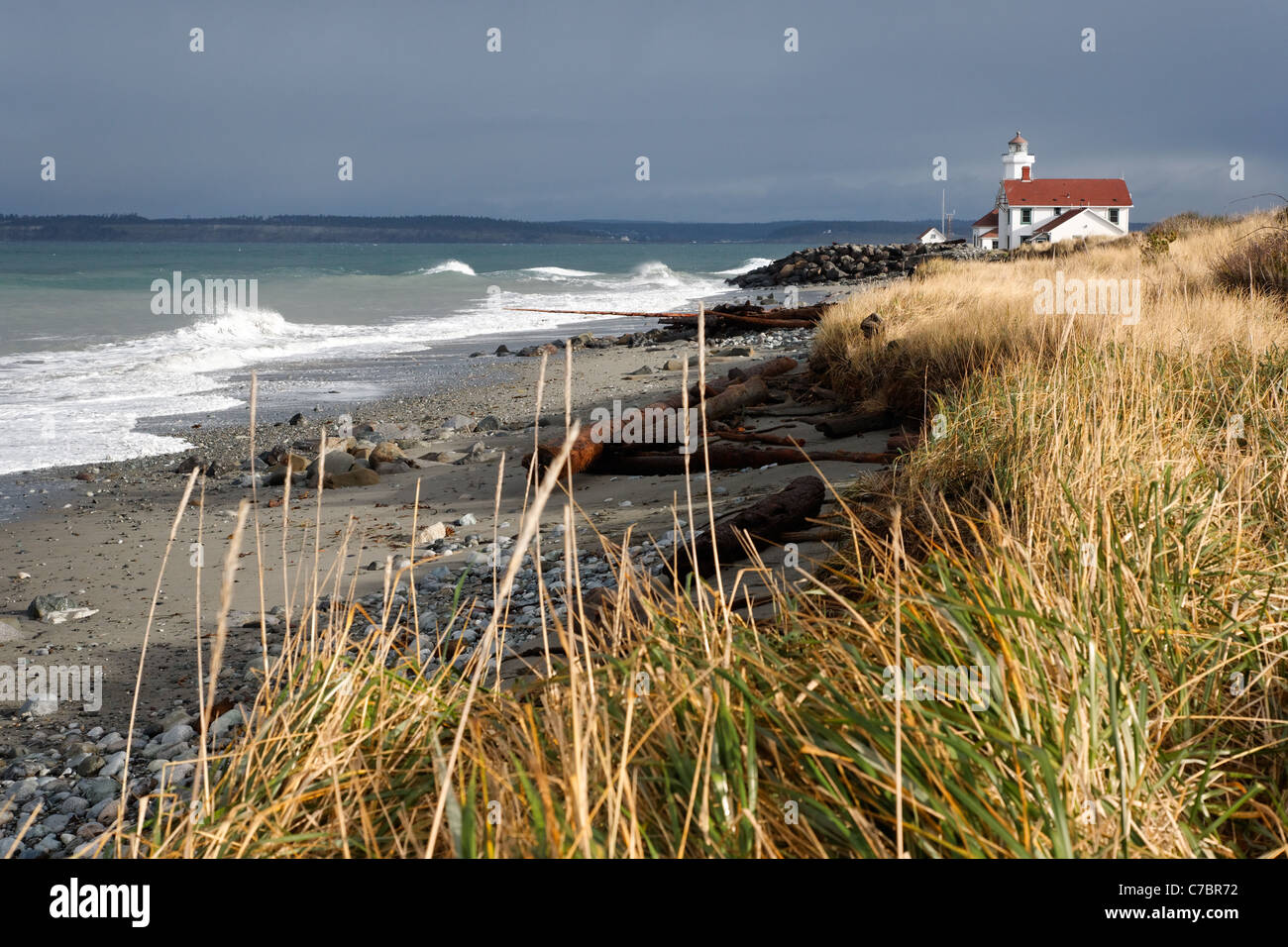 Point Wilson Lighthouse, Fort Warden State Park, Washington, USA Stock ...